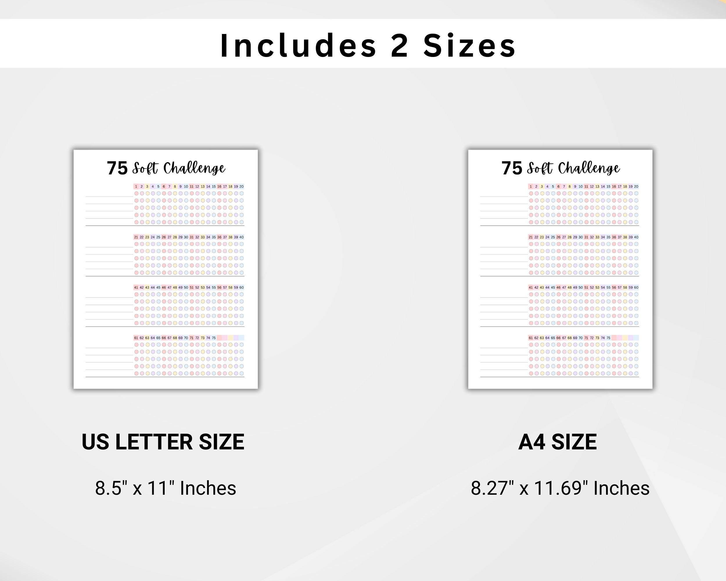 75 Soft Challenge Tracker | Wellness & Fitness Goal Journal | 75 Day ...