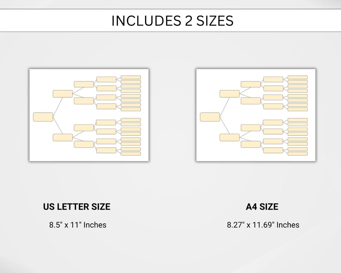5 Generations - Family Tree Chart. Printable Family Tree Templates ...