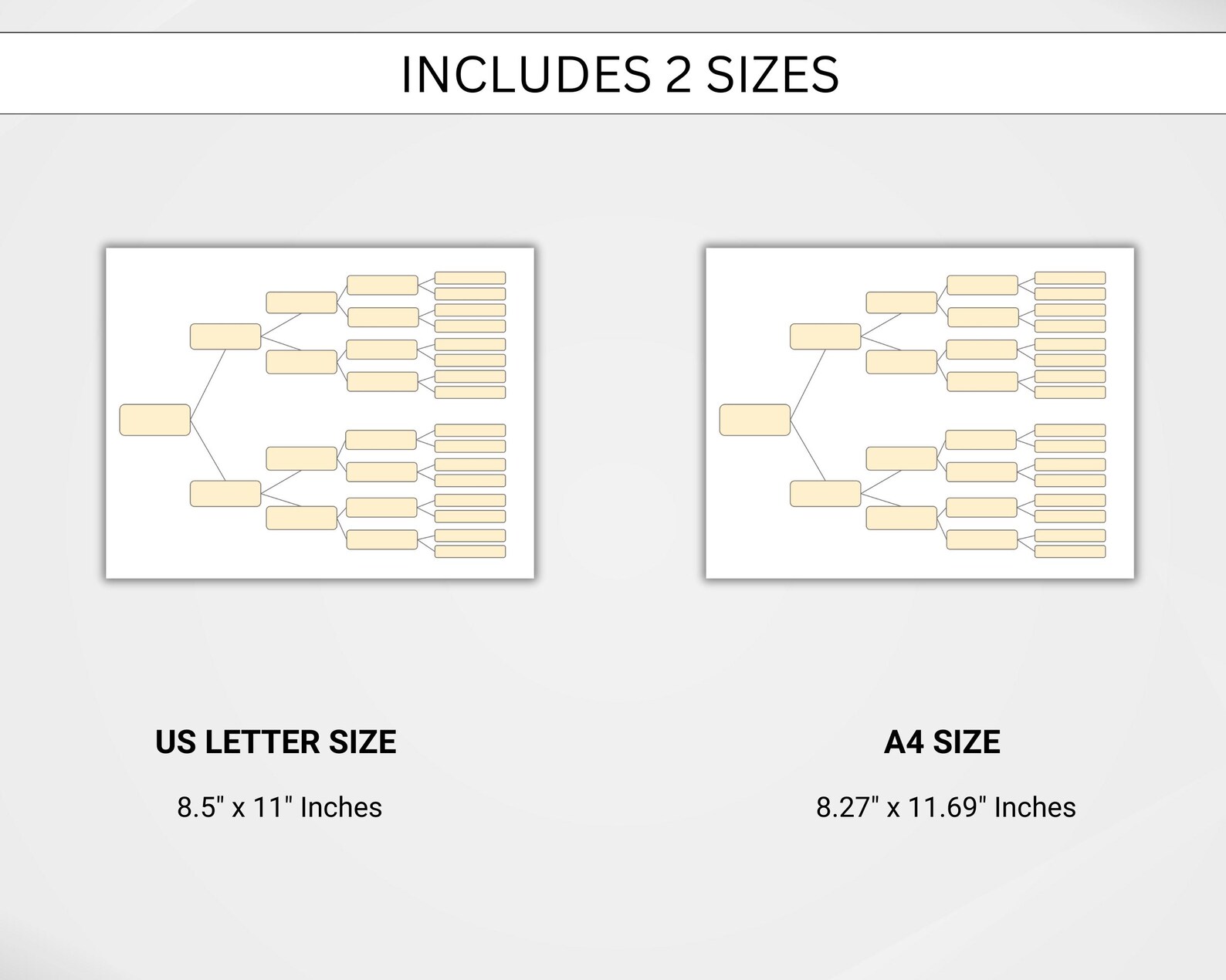 5 Generations - Family Tree Chart. Printable Family Tree Templates ...