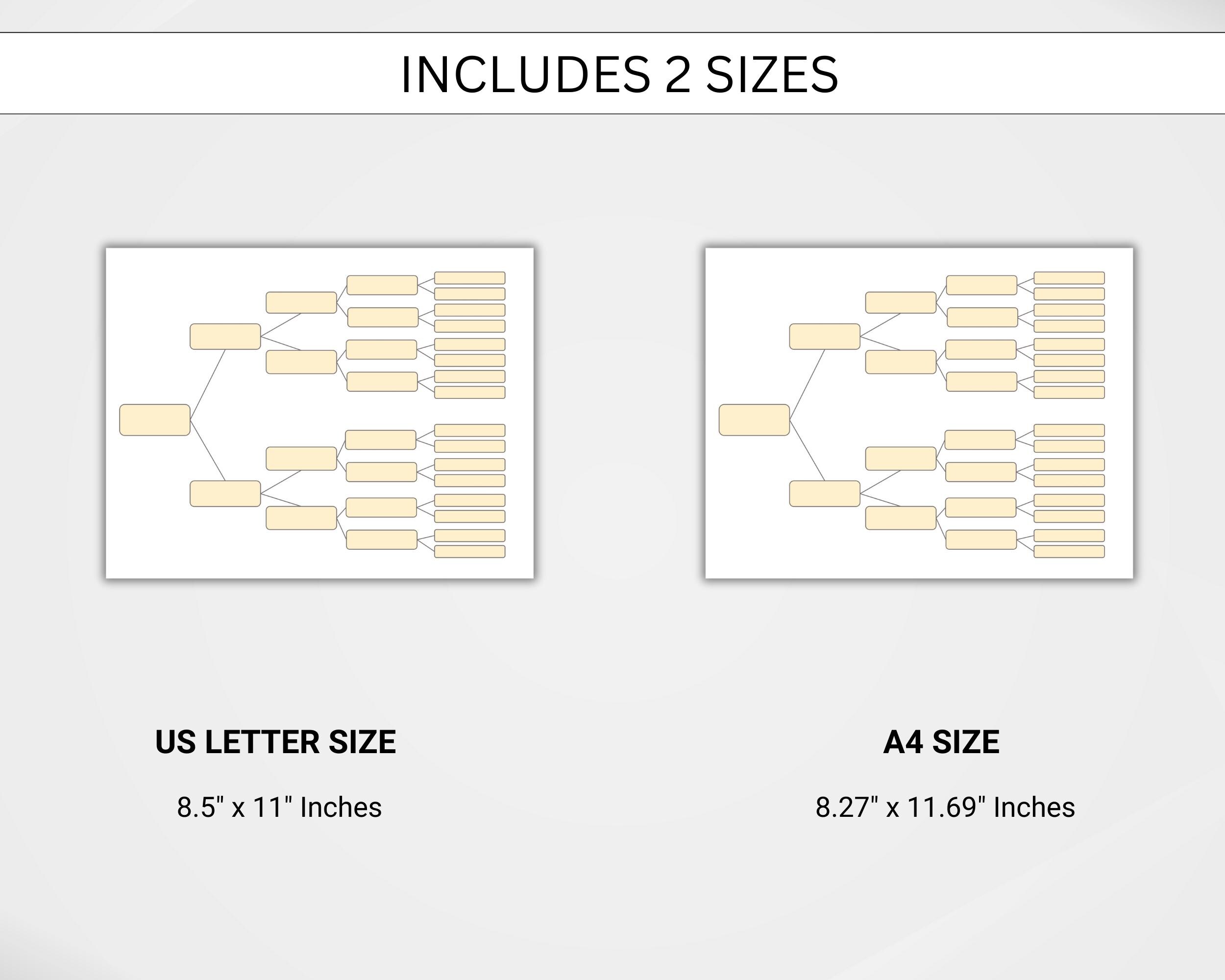 5 Generations - Family Tree Chart. Printable Family Tree Templates ...