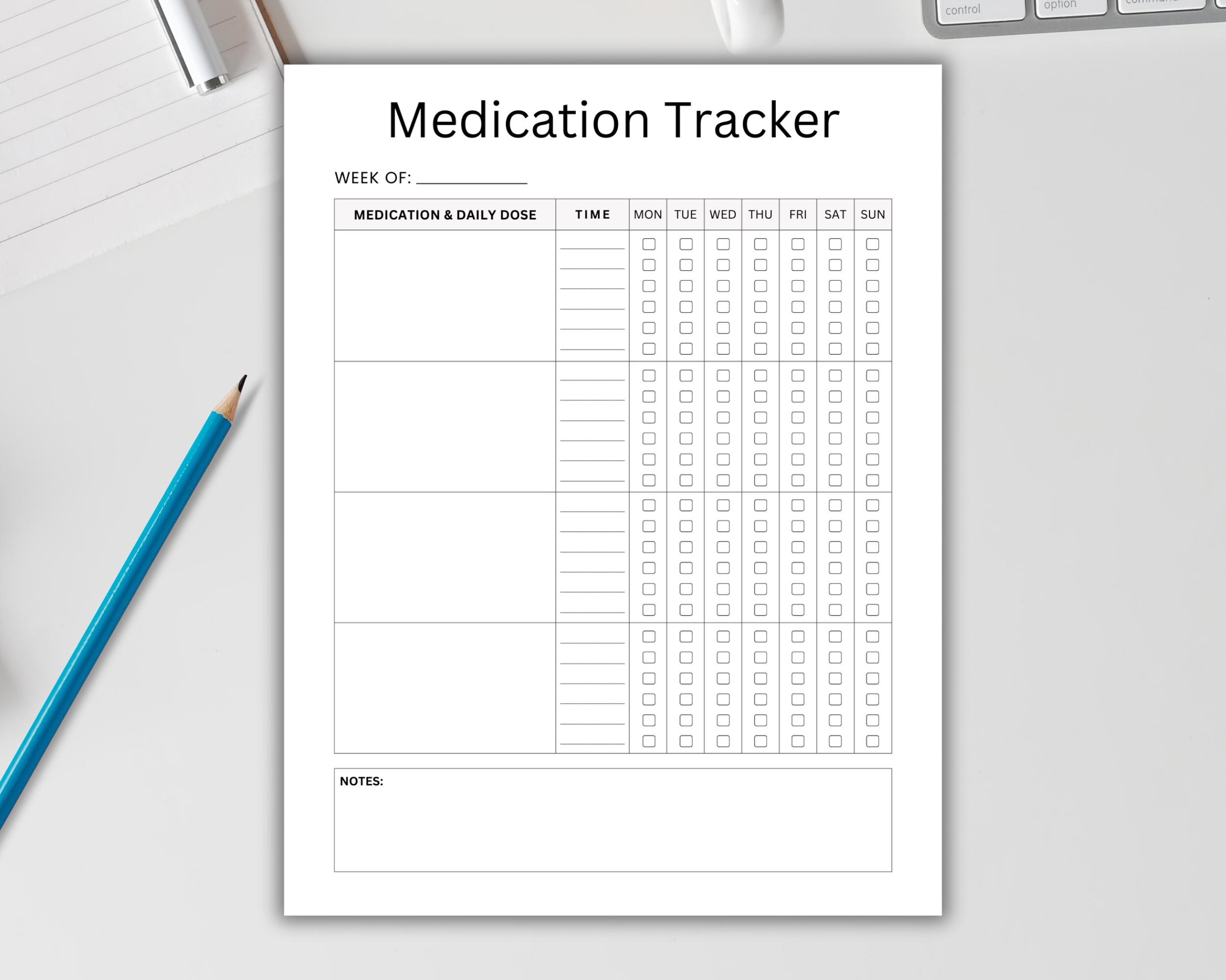 Printable Medication Log. Medication Tracker. Medication Intake ...