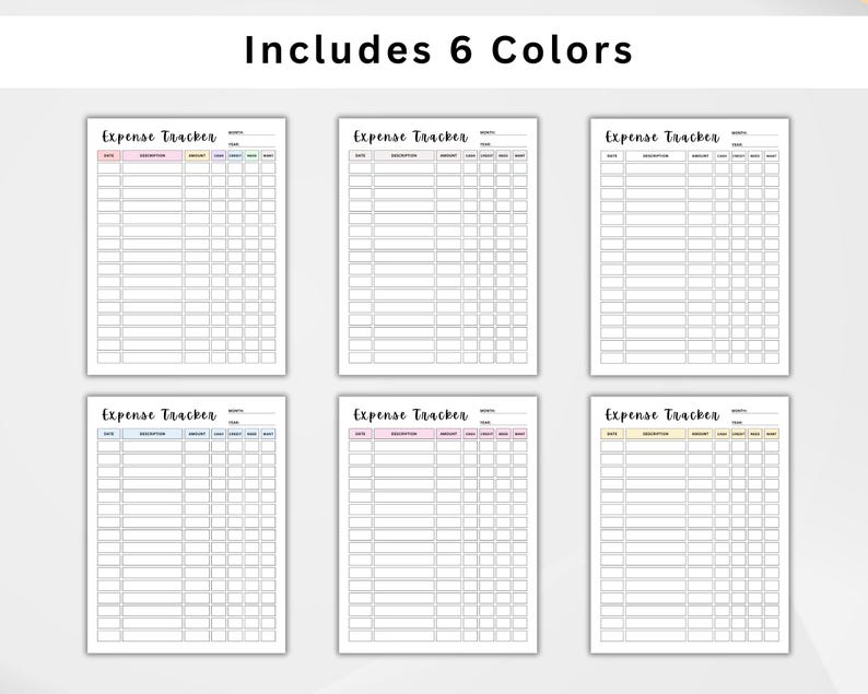 Expense Log PRINTABLE. Expense Tracker. Monthly Budget Planner ...