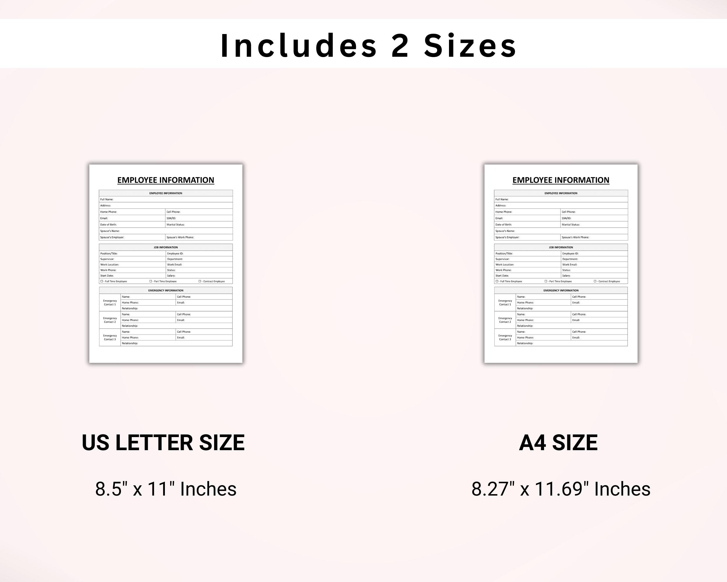 Employee Information Form. New Hire Forms. HR Templates. Employee ...