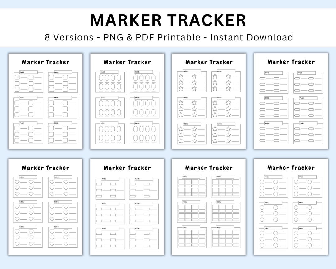 Printable Marker Tracker. Colour Swatch Journal Page. Marker Tracker ...