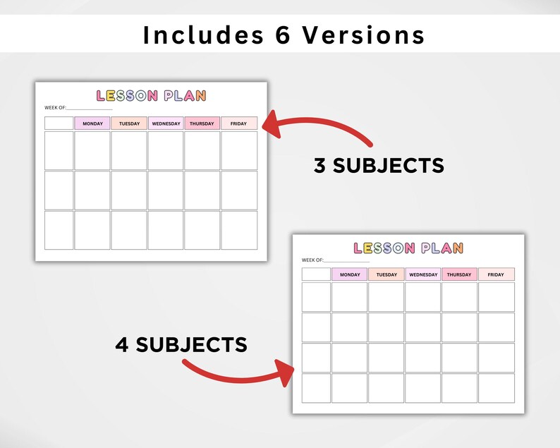 PRINTABLE Weekly Lesson Plan for Preschool Homeschool Teacher Planner ...