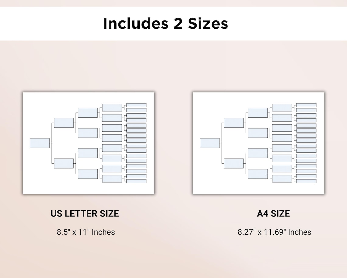 Family Tree Chart 5 Generations Printable. Editable Family Tree ...