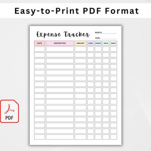Expense Log PRINTABLE. Expense Tracker. Monthly Budget Planner ...