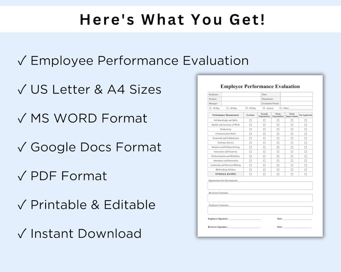 Employee Performance Evaluation Template. Employee Performance Review ...
