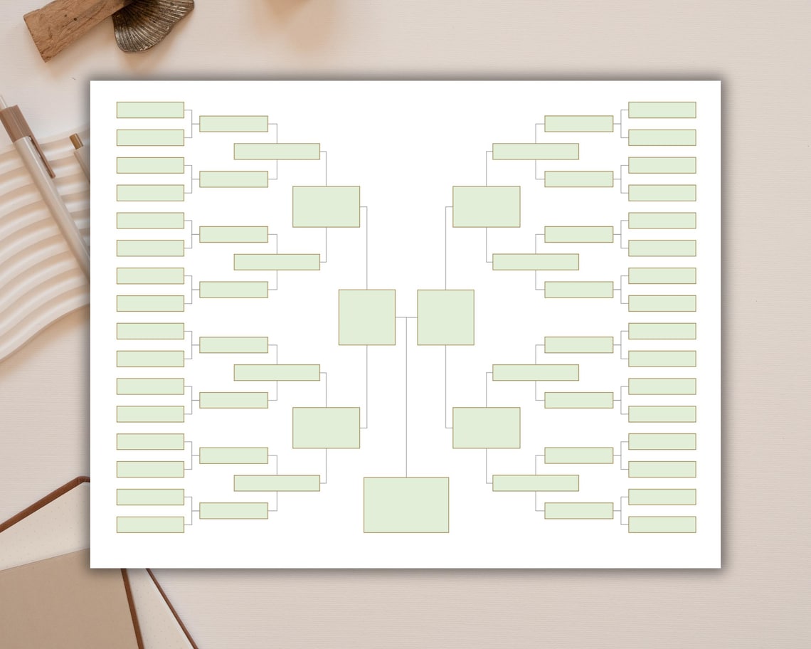 Family Tree Chart - 6 Generations. Printable Family Tree Template ...