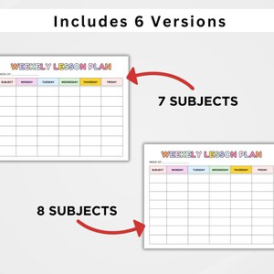 Printable Weekly Lesson Plan for Preschool. Homeschool Teacher Planner ...
