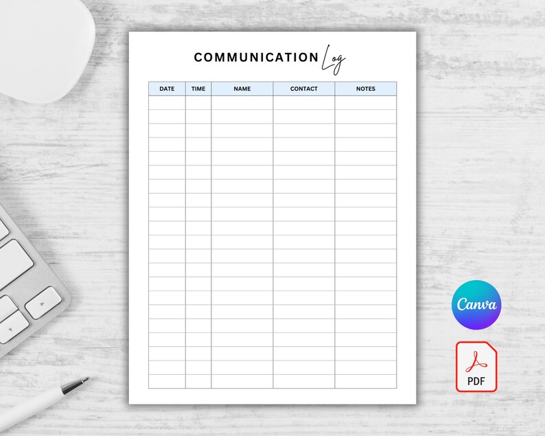 Communication Log Printable. Teacher Communication Log. Call Log PDF ...