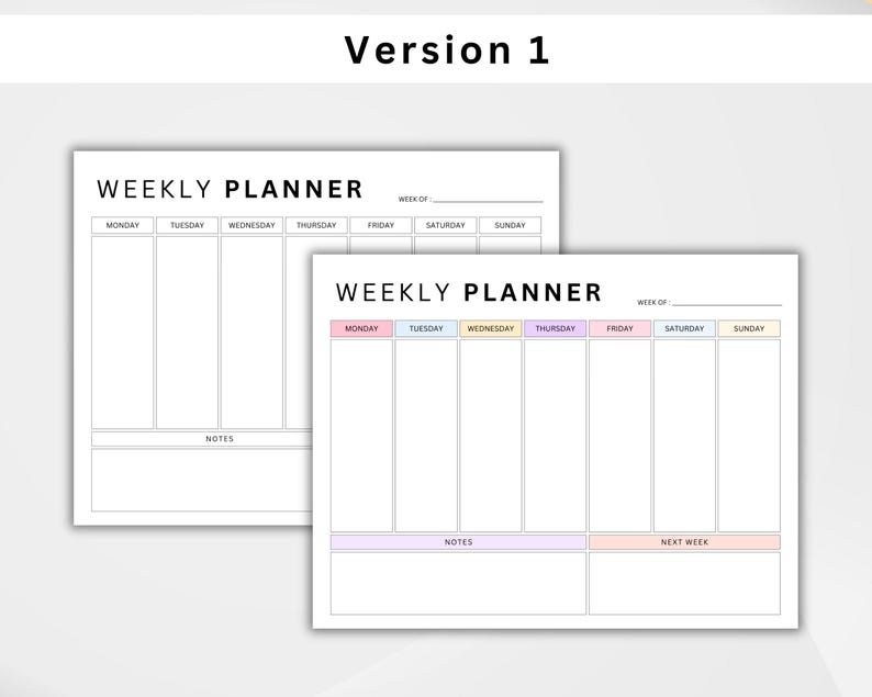 Weekly Undated Planner PRINTABLE. Weekly to Do List Planner. Weekly ...