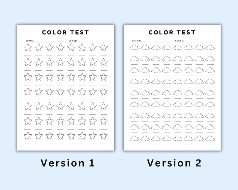 Blank Color Swatch Charts. Swatch Test Template. Color Test. Color ...
