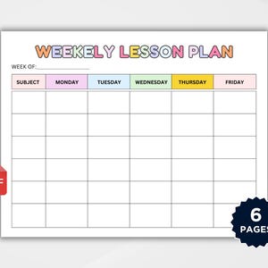 Printable Weekly Lesson Plan for Preschool. Homeschool Teacher Planner ...