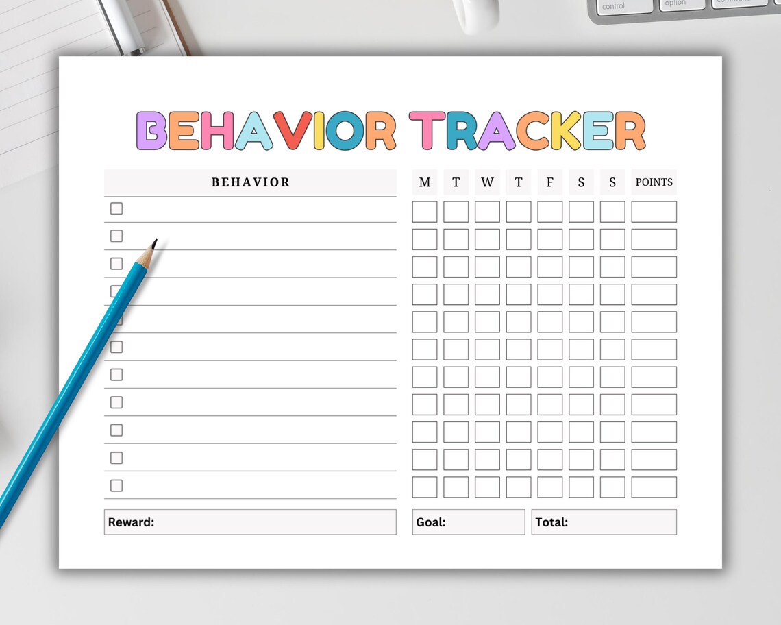 Behavior Tracker for Kids Printable. Good Behavior Chart. Behavior ...