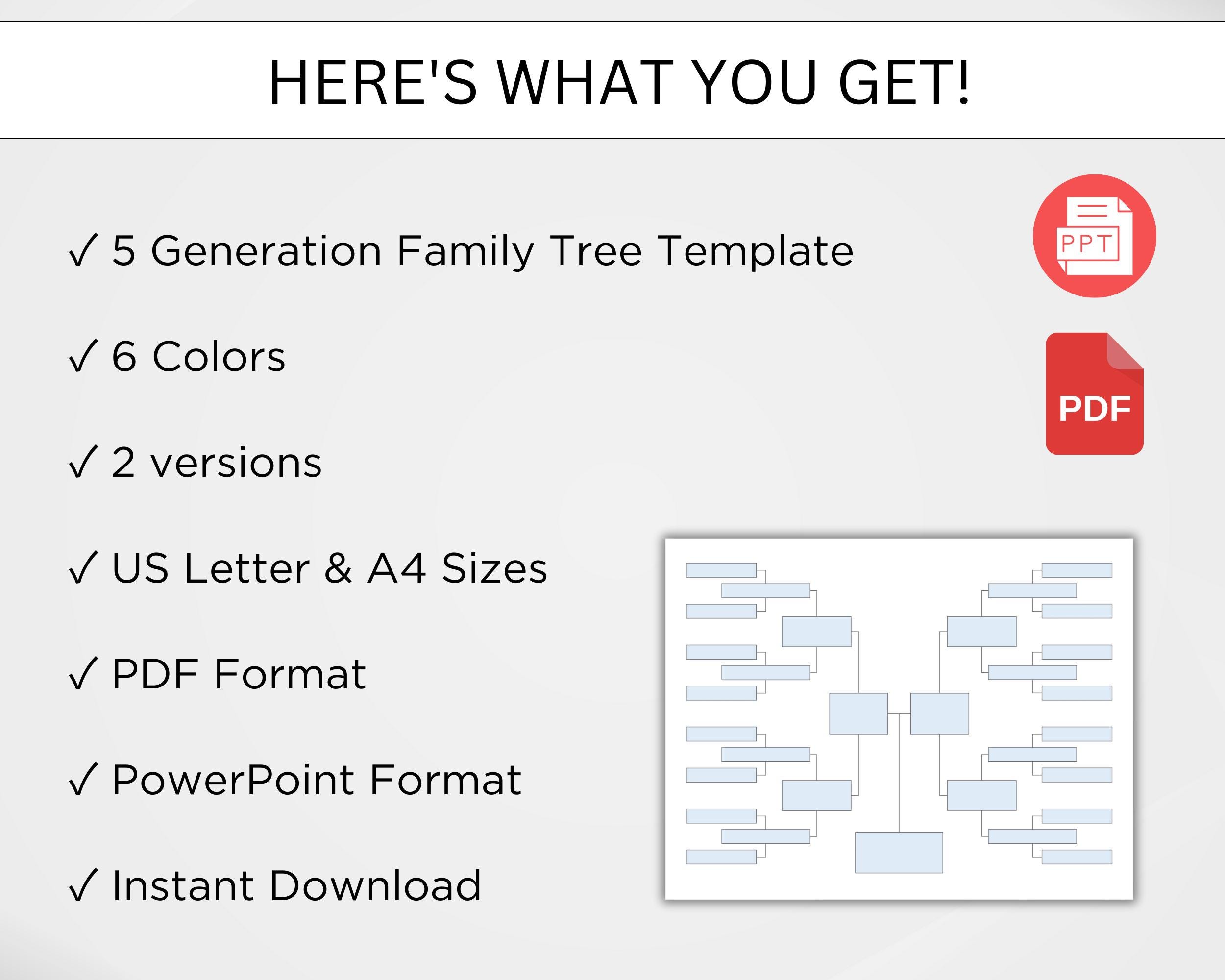 Family Tree Chart 5 Generations. Printable Family Tree Templates ...