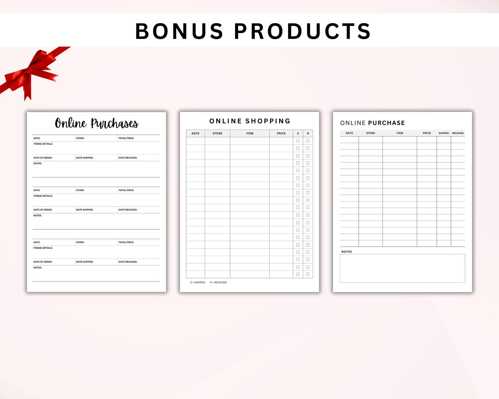 Online Purchases Tracker Printable. Online Shopping Tracker. Order Tracker Template. Shopping ...