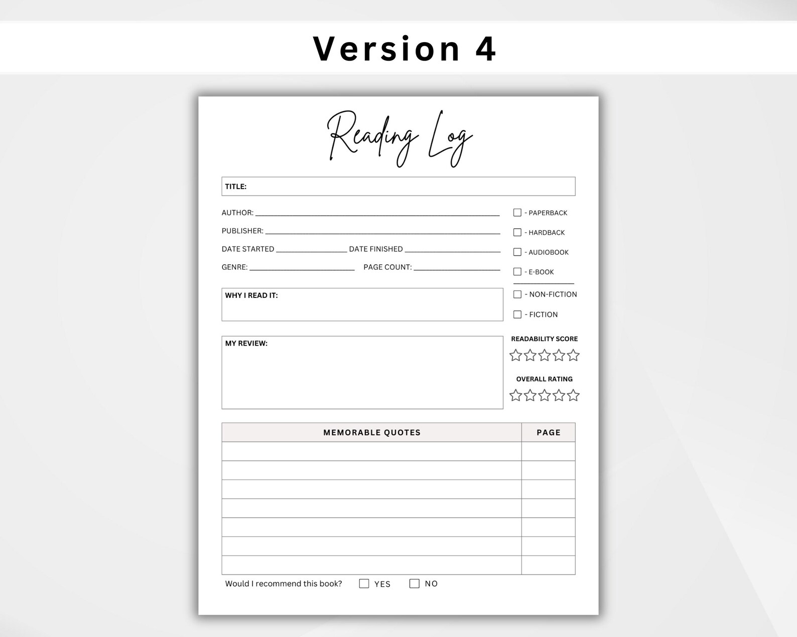 Printable Reading Log Bundle. Reading Tracker. Books I've Read. Book ...