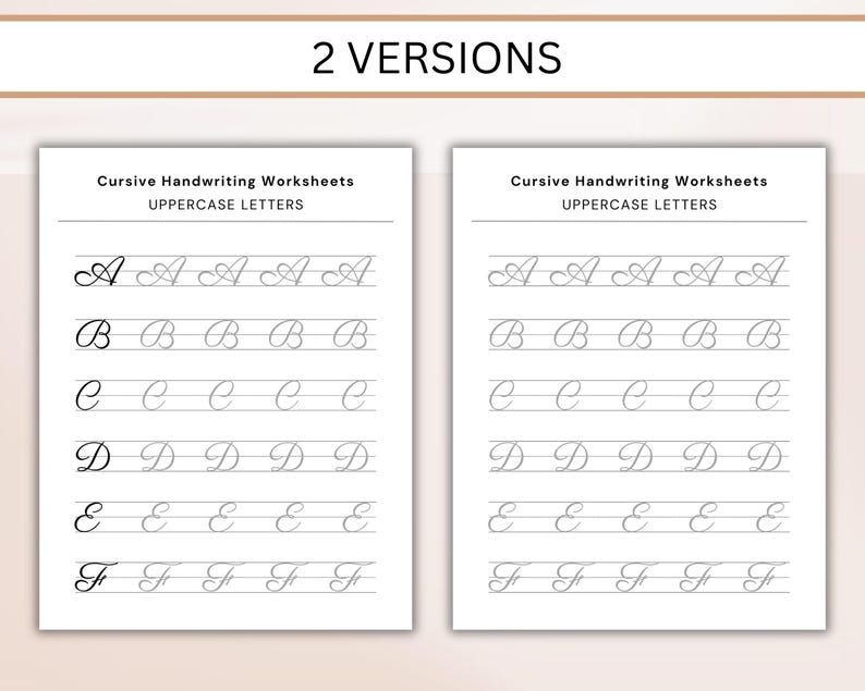 Cursive Handwriting Worksheets. Printable Cursive Worksheets. Uppercase ...