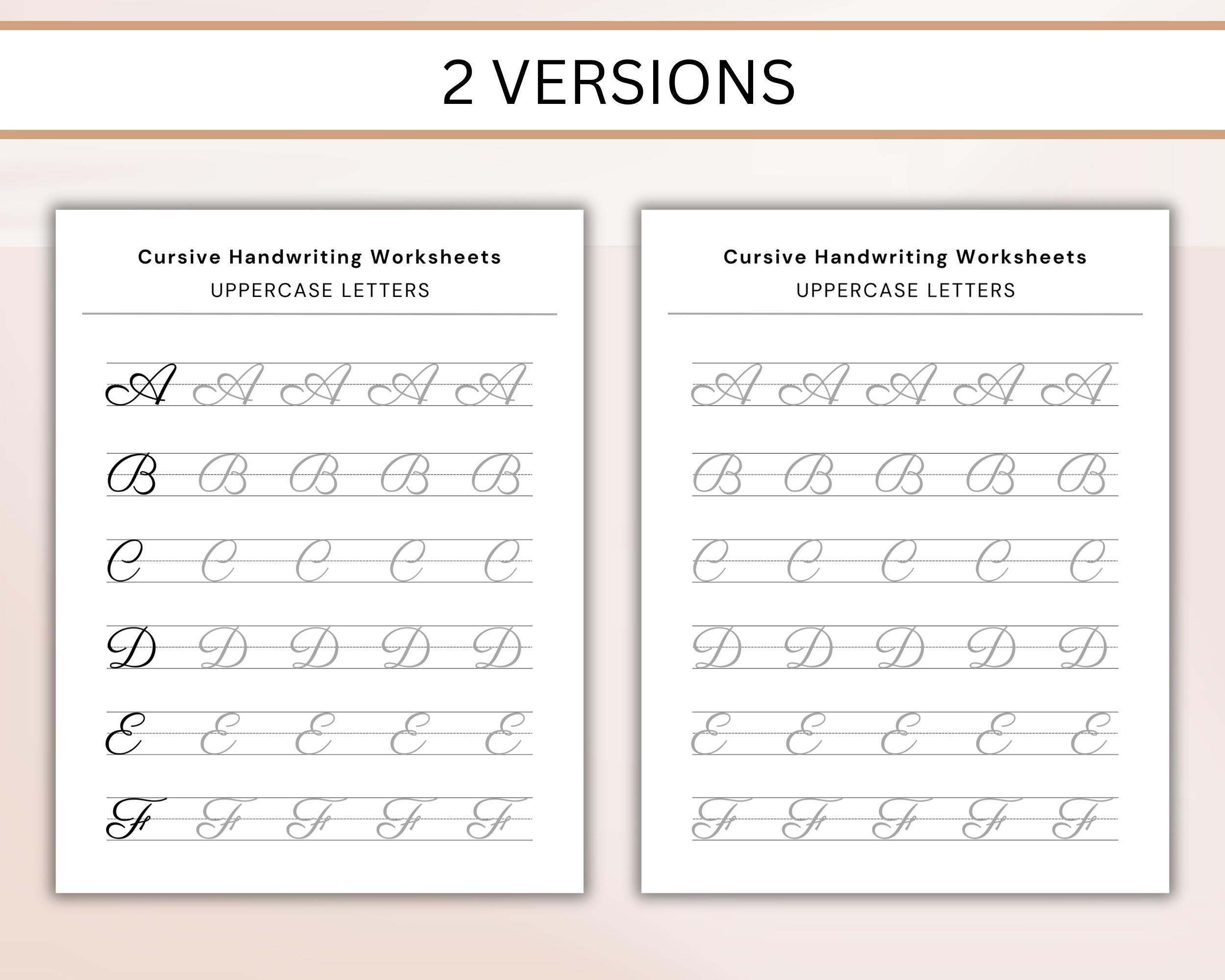 Cursive Handwriting Worksheets. Printable Cursive Worksheets. Uppercase ...