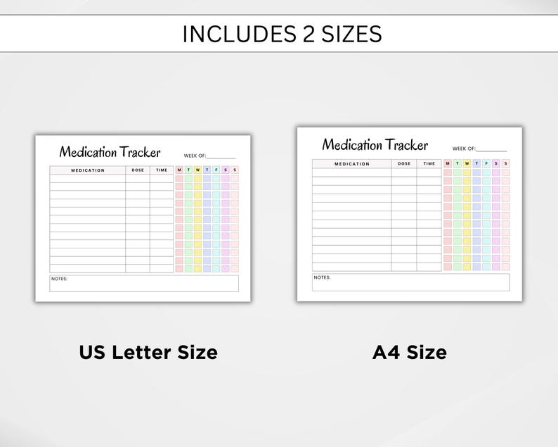 Weekly Medication Tracker. Medication Log. Printable Medication ...