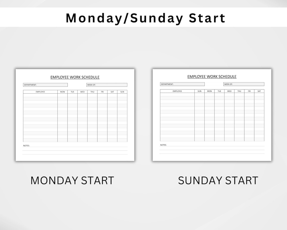 Employee Work Schedule Editable. Printable Employee Time Sheet ...