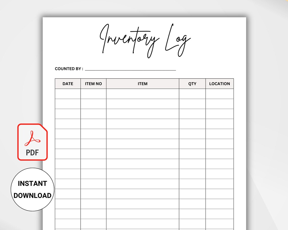 Simple Inventory Log. Simple Inventory Log for Small Business or ...