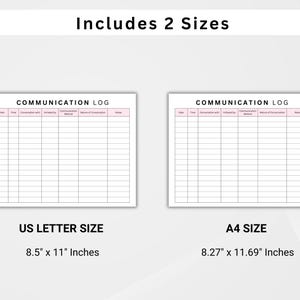 Communication Log Printable. Call Tracker PDF. Phone Call Log Small ...
