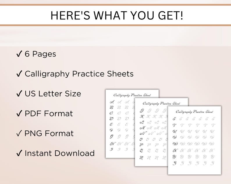 Calligraphy Worksheets. Printable Calligraphy Practice Sheets Template ...