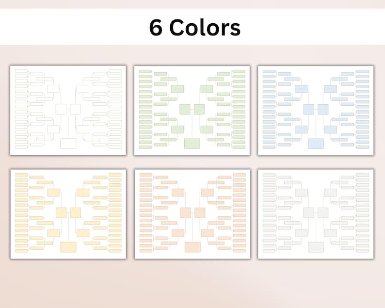 Family Tree Chart - 6 Generations. Printable Family Tree Template ...