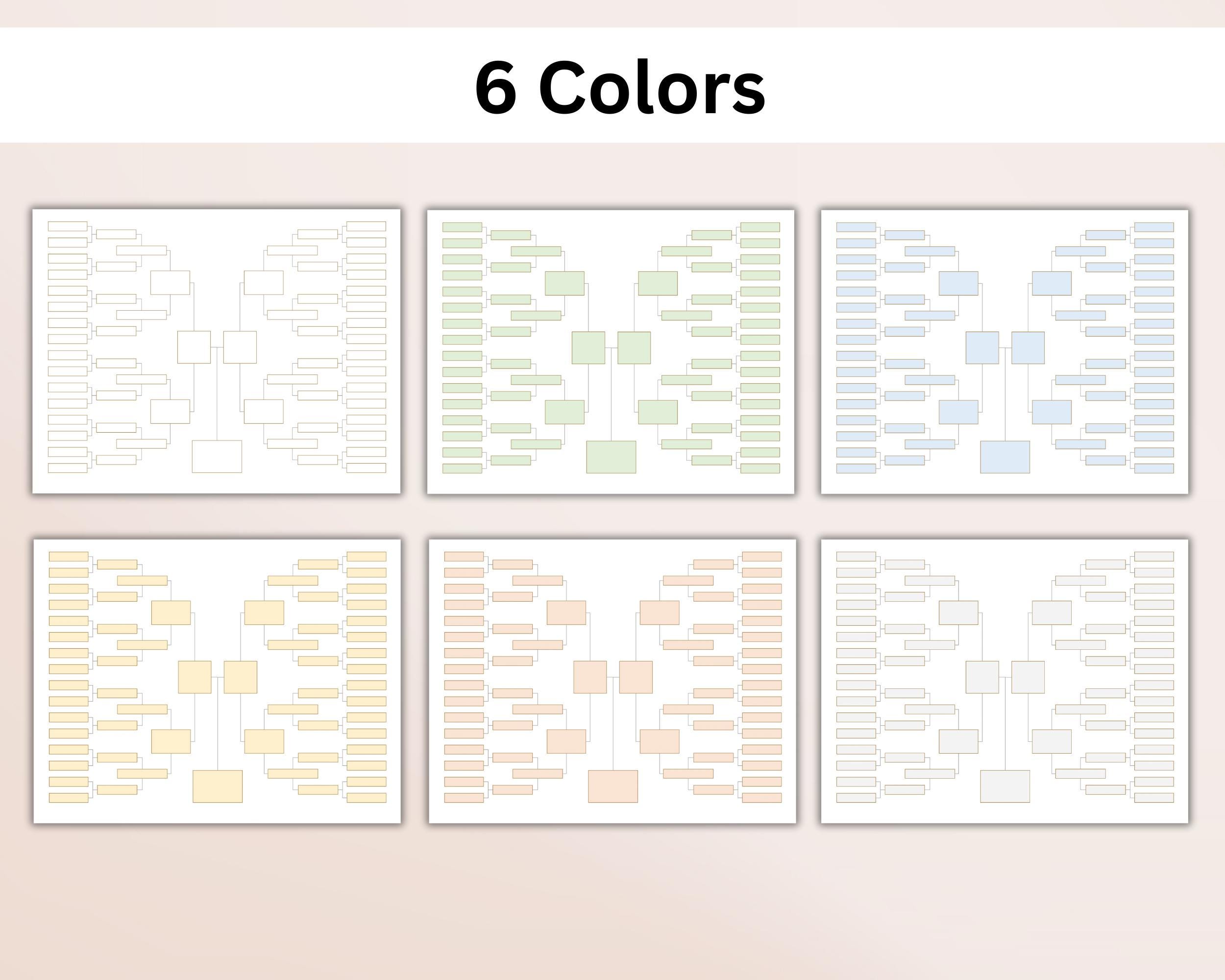 Family Tree Chart - 6 Generations. Printable Family Tree Template ...