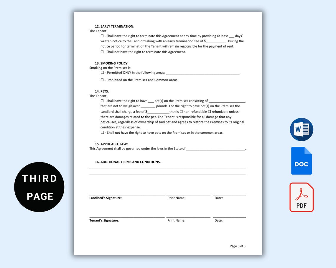 Simple Tenancy Agreement. Rental Agreement Printable. Tenancy Agreement ...
