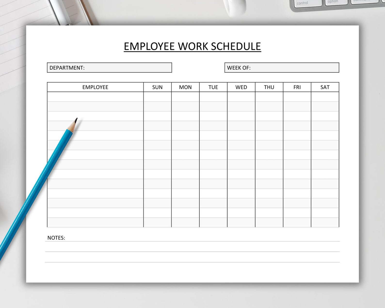 Employee Work Schedule Editable. Printable Employee Time Sheet ...