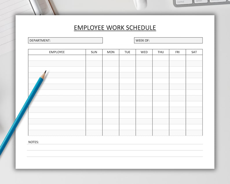 Employee Work Schedule Editable. Printable Employee Time Sheet ...