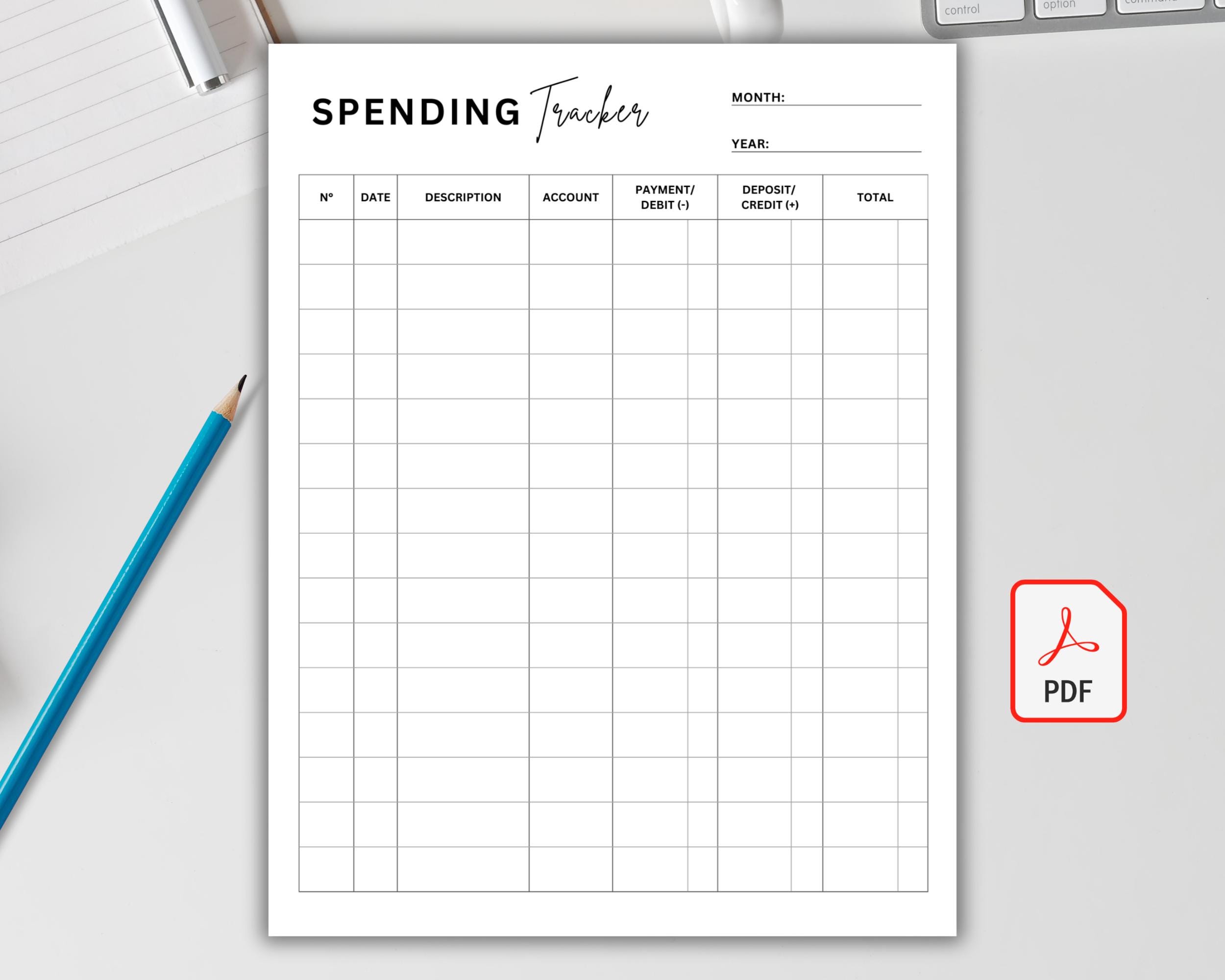 Spending Tracker. Expense Tracker. Printable Spending Log. Finance ...