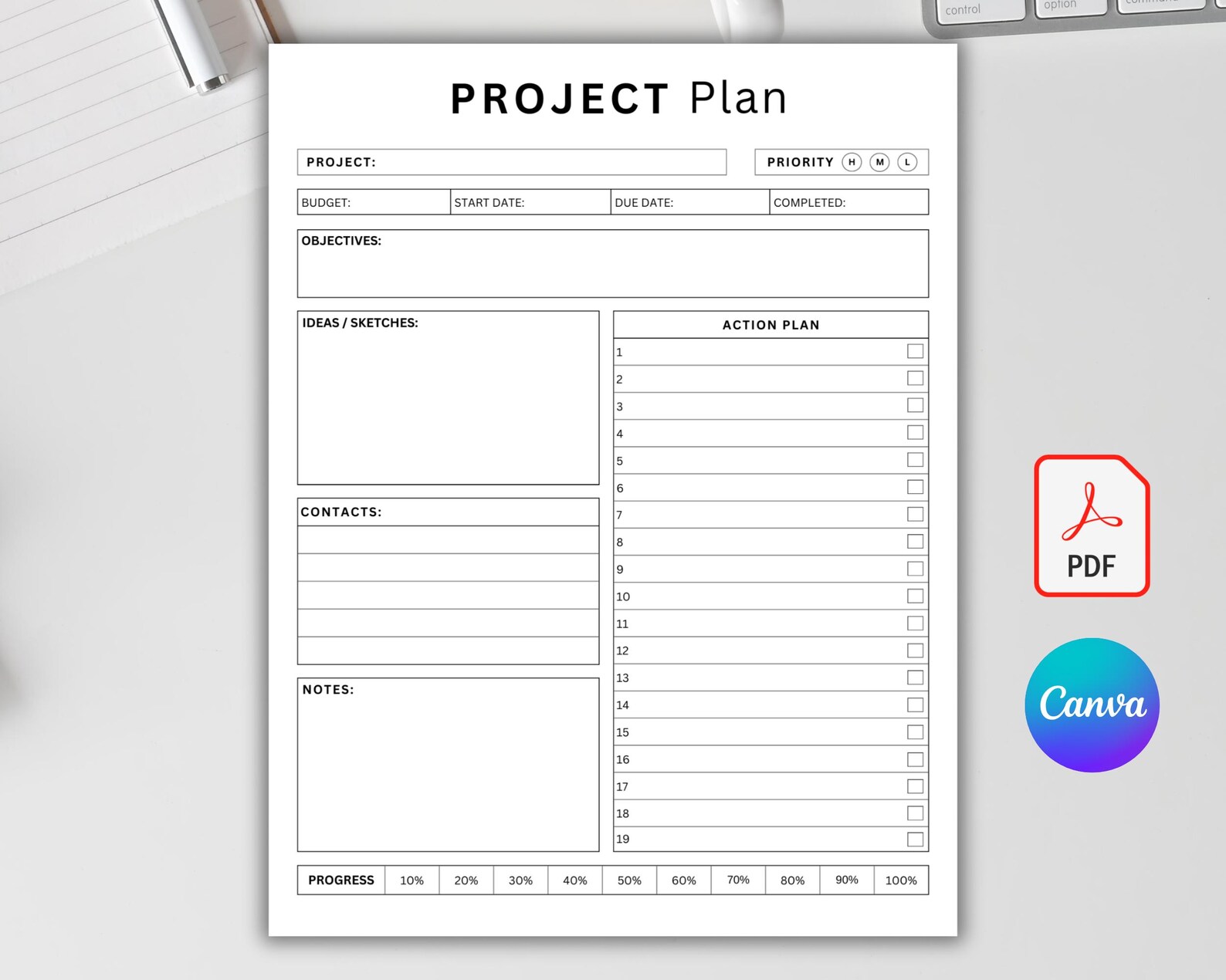 Project Management Tool for Small Business, Project Planner, Task Tracker, To-do List Template ...