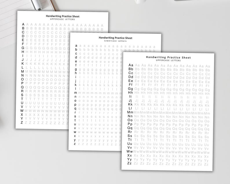 PRINTABLE Handwriting Practice Sheets. Alphabet Writing Practice. ABC ...