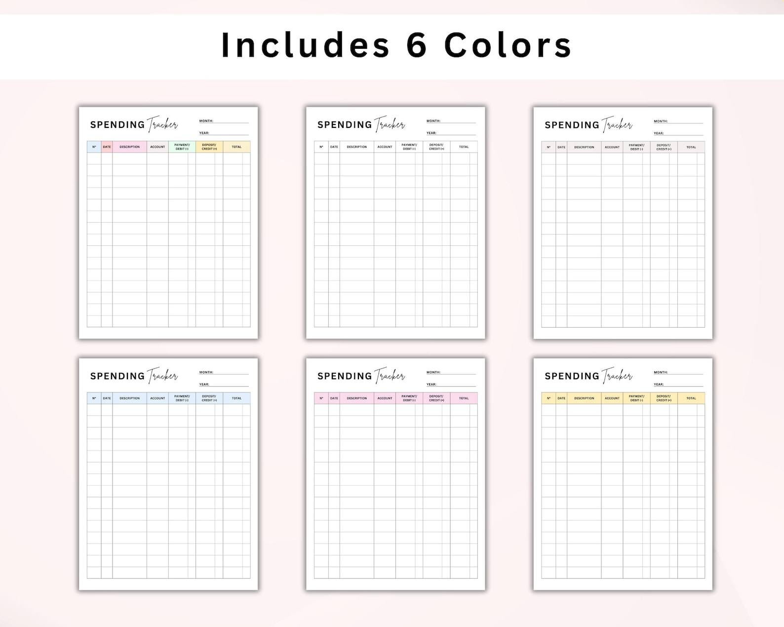 Spending Tracker. Expense Tracker. Printable Spending Log. Finance ...