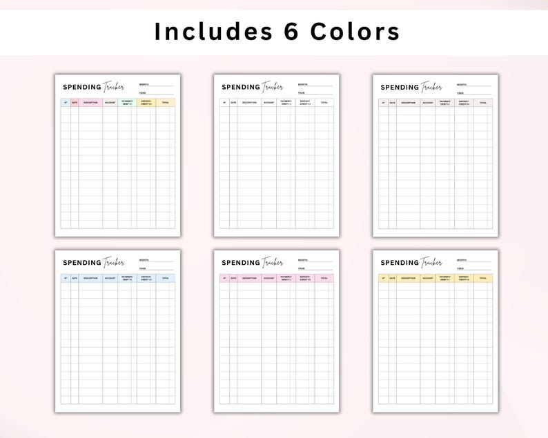 Spending Tracker. Expense Tracker. Printable Spending Log. Finance ...