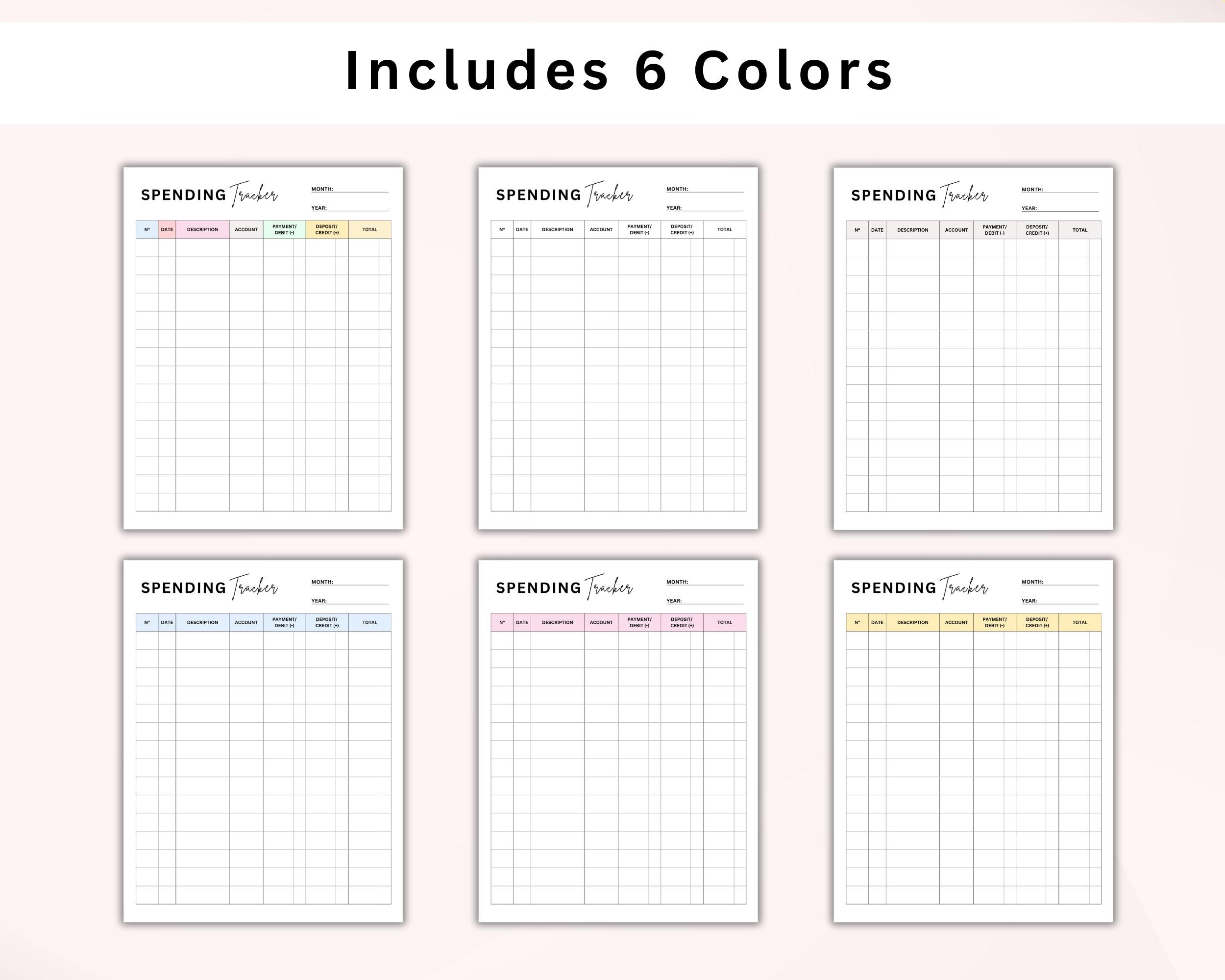 Spending Tracker. Expense Tracker. Printable Spending Log. Finance ...