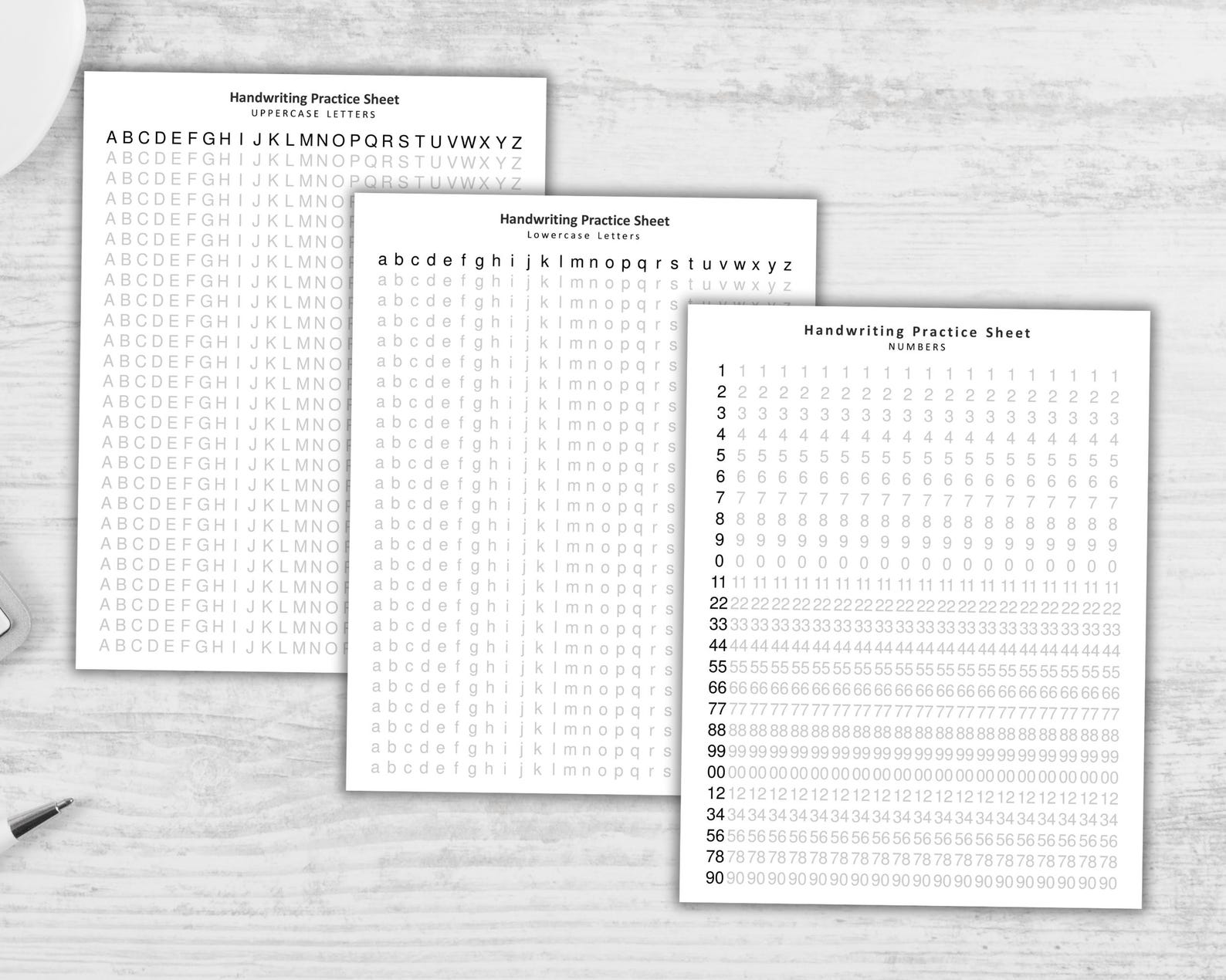 PRINTABLE Handwriting Practice Sheets. Alphabet Writing Practice. ABC ...