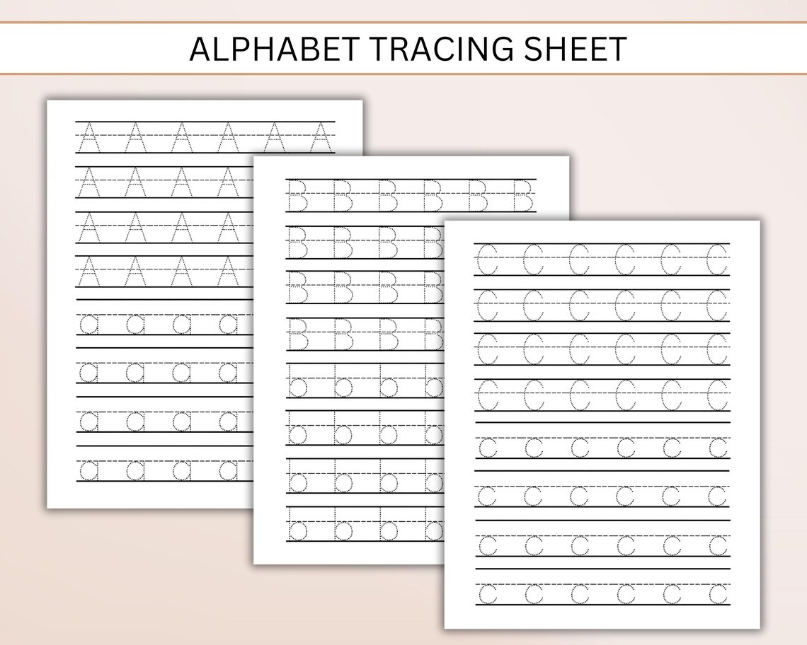 Printable Alphabet & Number Tracing Sheet Handwriting Practice Number ...