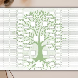 Printable Family Tree Chart - 8 Generations. Family Tree Templates ...