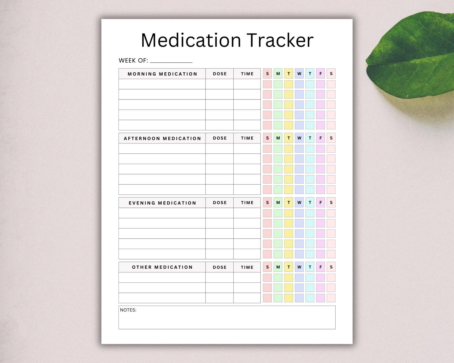 Daily Medication Tracker. Medication Log. Printable Medicine Log for ...