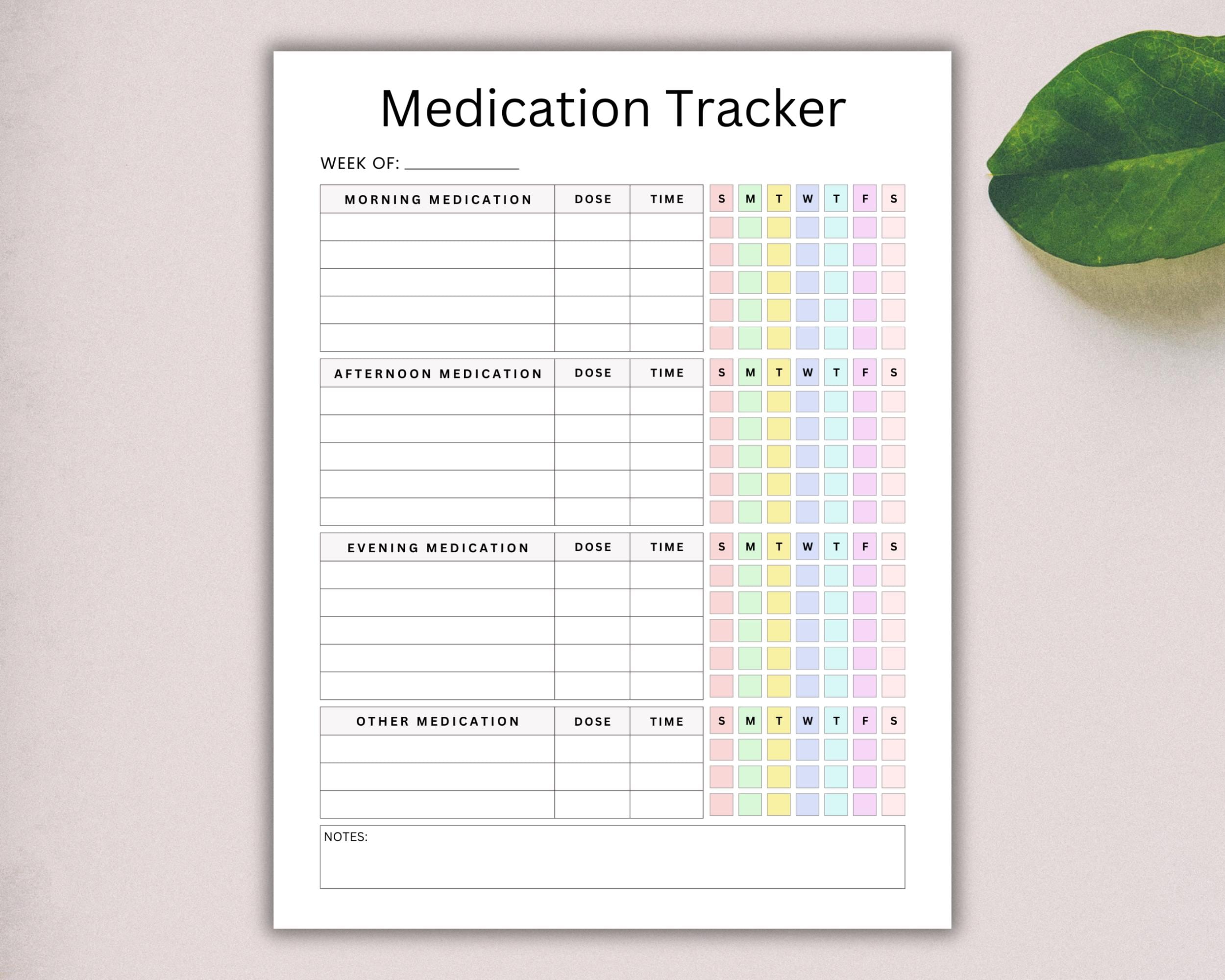 Daily Medication Tracker. Medication Log. Printable Medicine Log for ...
