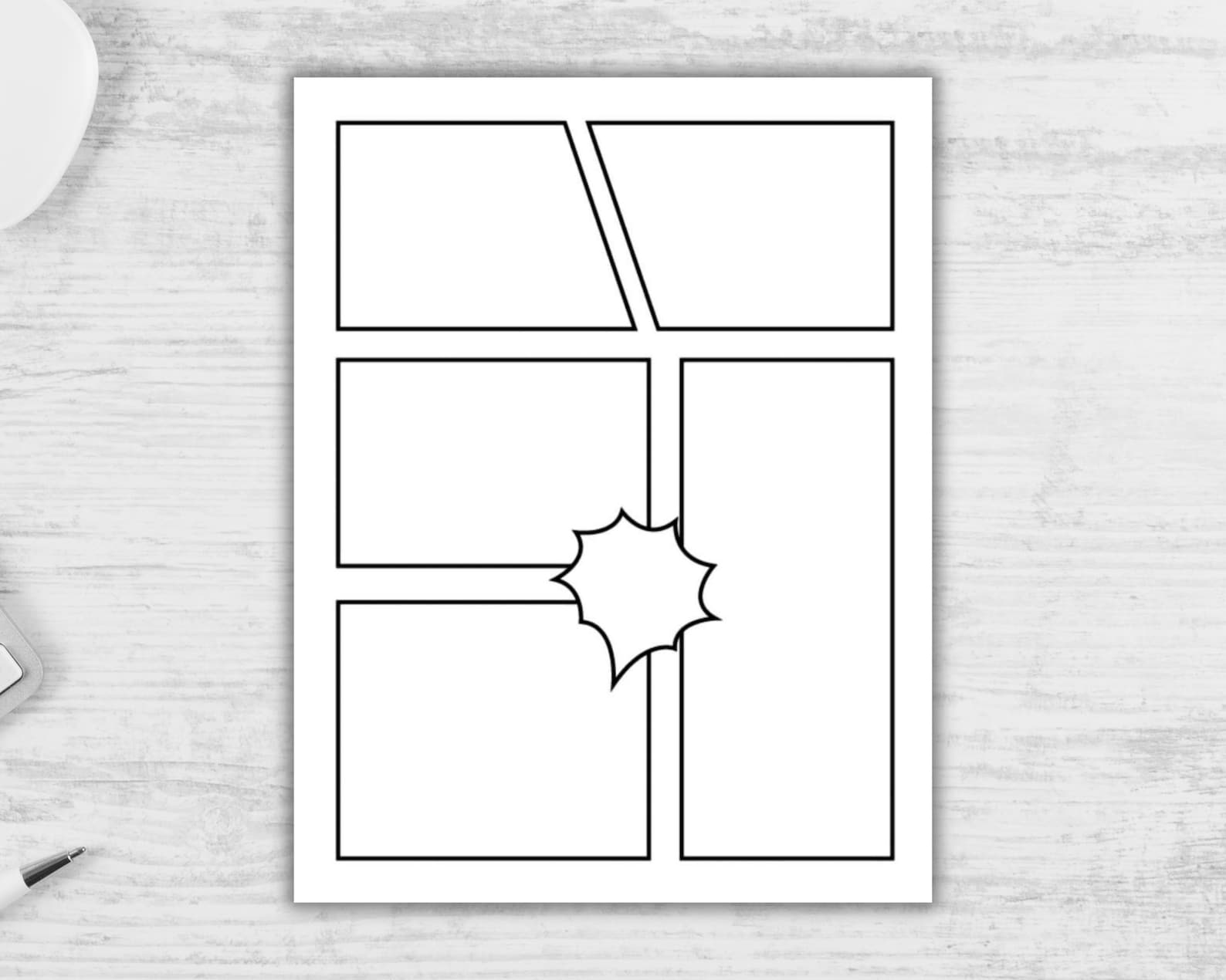 Printable Blank Comic Book Template. Comic Drawing Book. Digital Comic ...