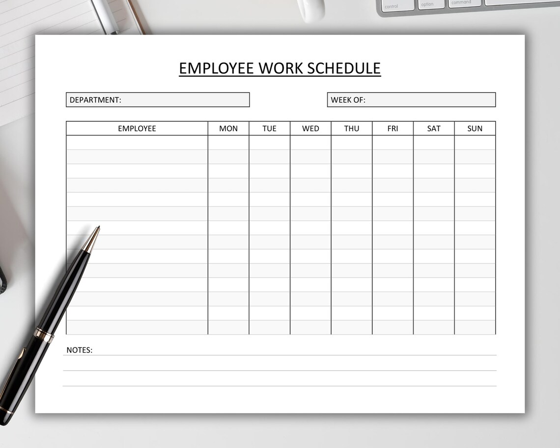 Employee Work Schedule Editable. Printable Employee Time Sheet ...