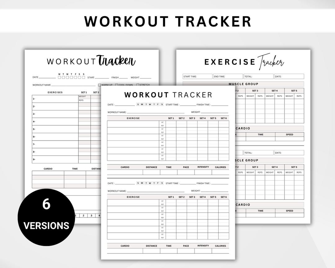 Workout Tracker Printable PDF. Exercise Tracker. Fitness Log. Daily ...