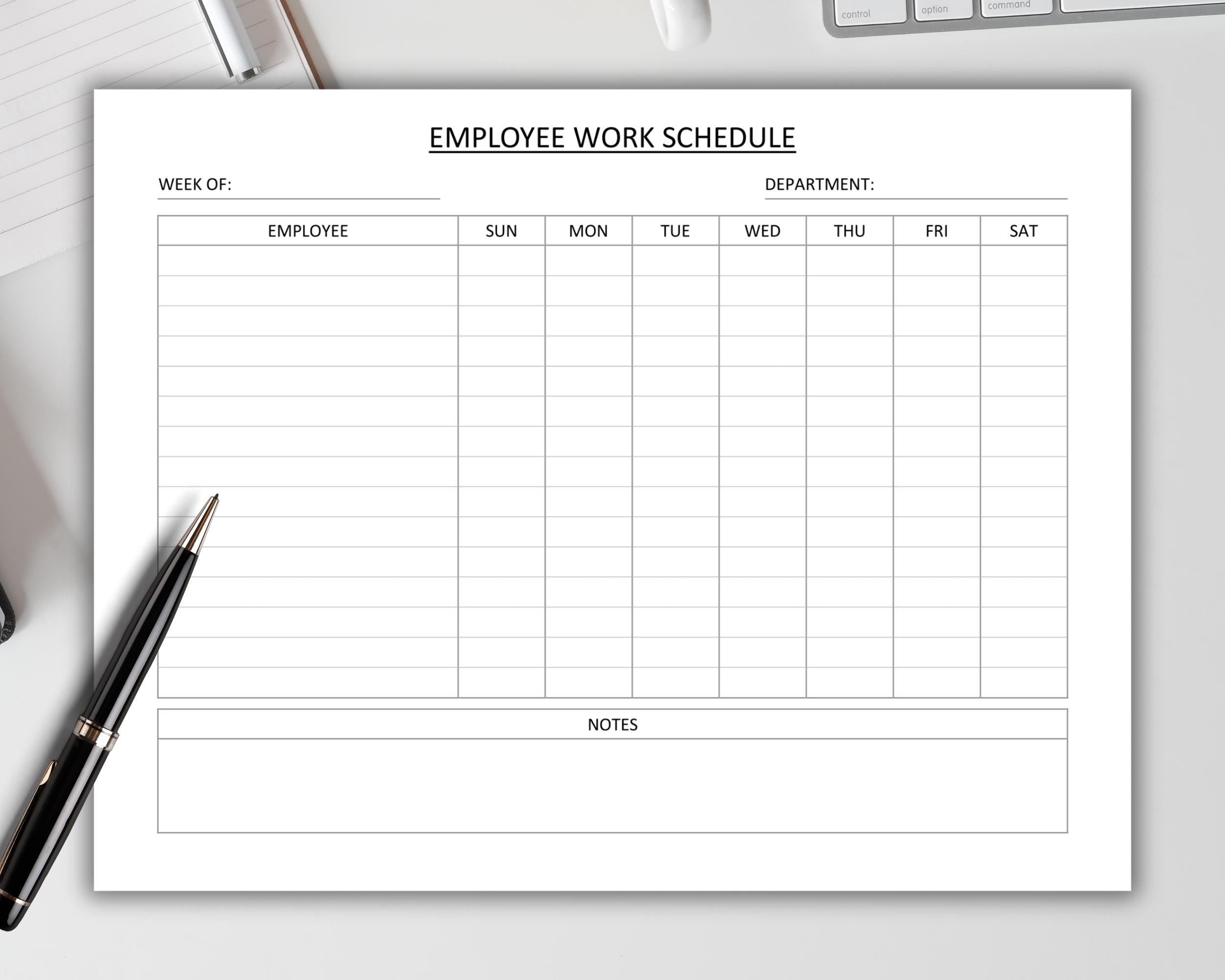 Employee Work Schedule. Employee Time Sheet. Employee Weekly Schedule ...