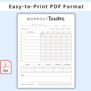 Workout Tracker. Exercise Tracker. Fitness Log. Daily Exercise Log ...